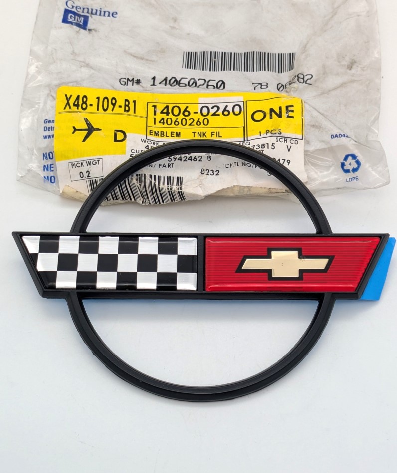 1984-1990 Corvette Fuel Door Emblem | NOS GM 14060260